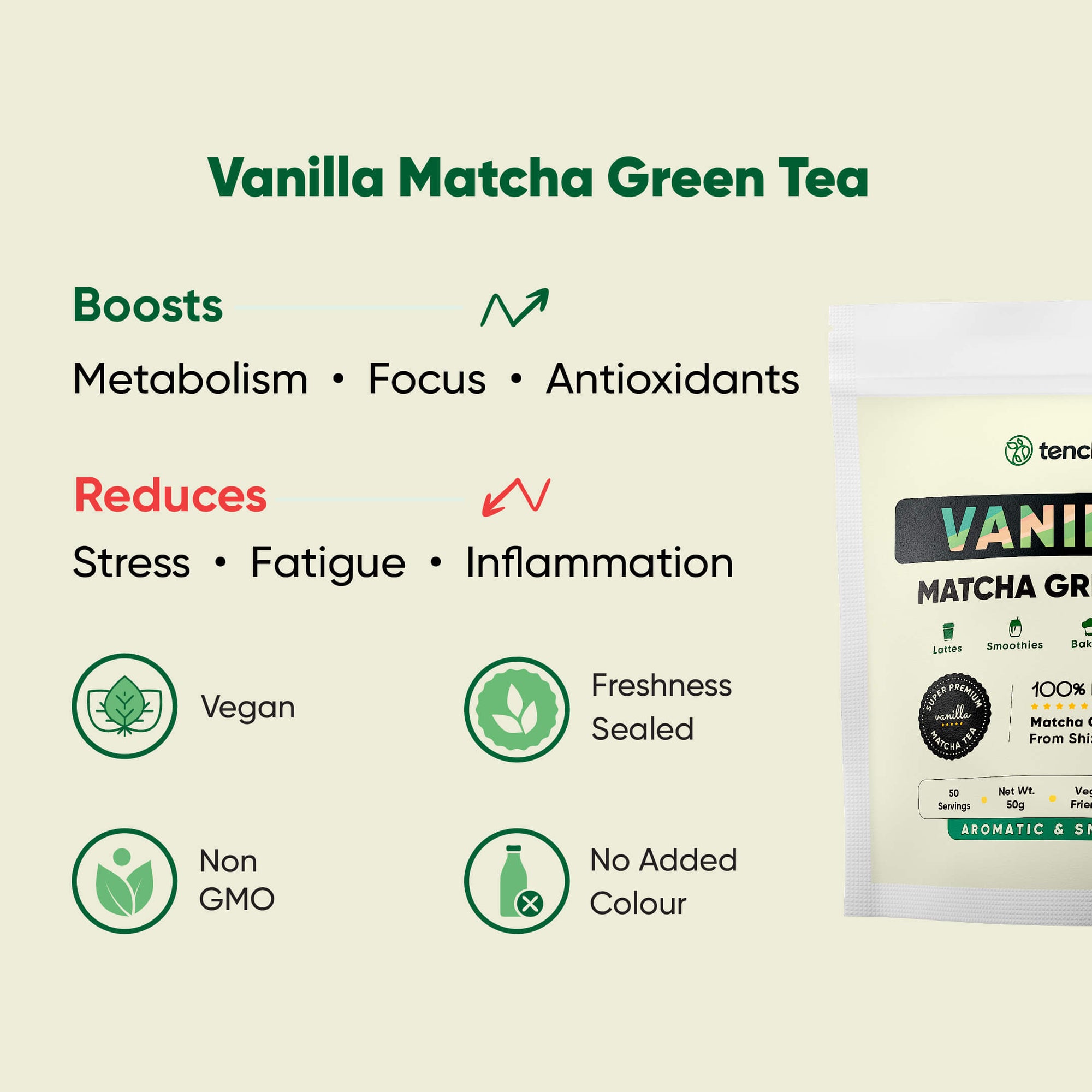 Vanilla Matcha | Japanese Green Tea Powder from Tencha