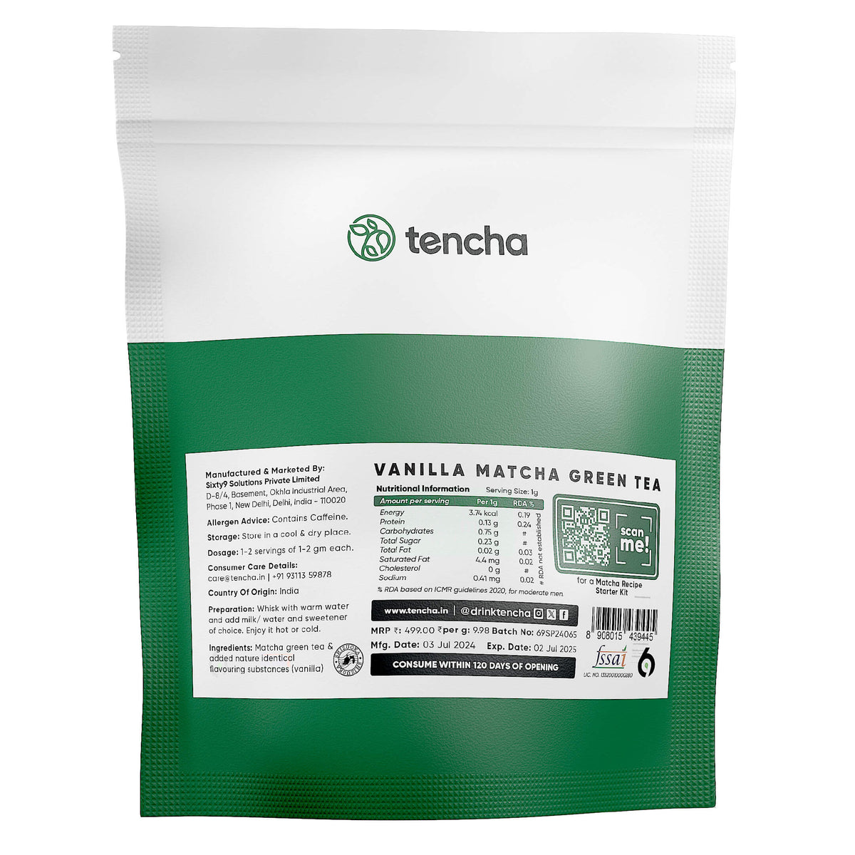 Vanilla Matcha | Japanese Green Tea Powder from Tencha